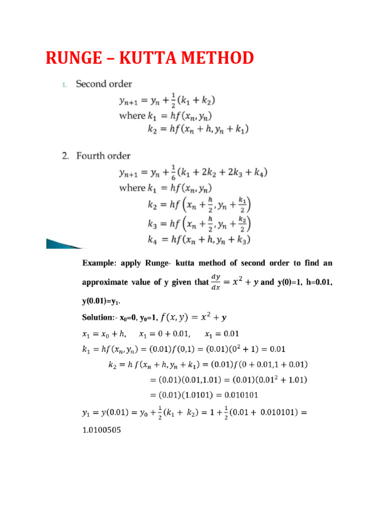 Runge-Kutta Methods | PDF