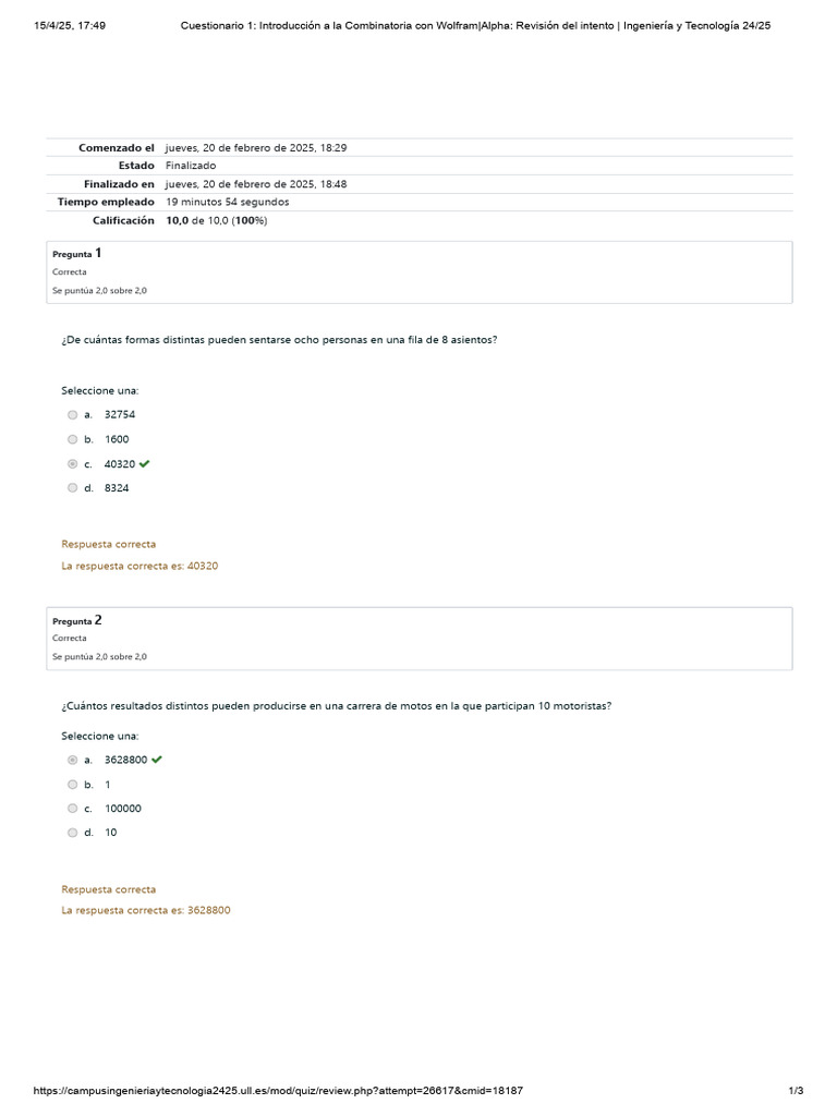 Sol. Cuestionario 1 - Introducción a la Combinatoria con Wolfram_Alpha - Ingeniería y Tecnología ...