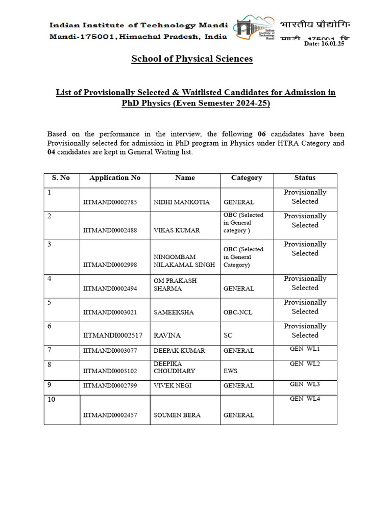 PHD - Physics - Even - Sem 2024 | PDF | Qualifications | Educational Stages