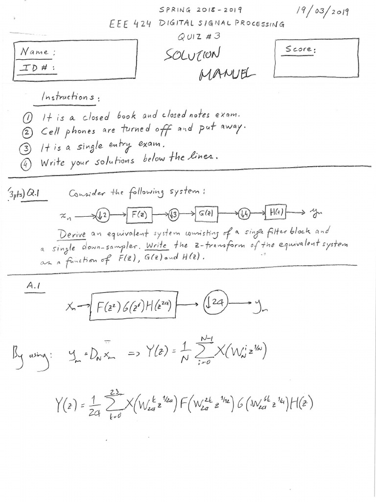 Quiz 3 Sol 1 PDF | PDF
