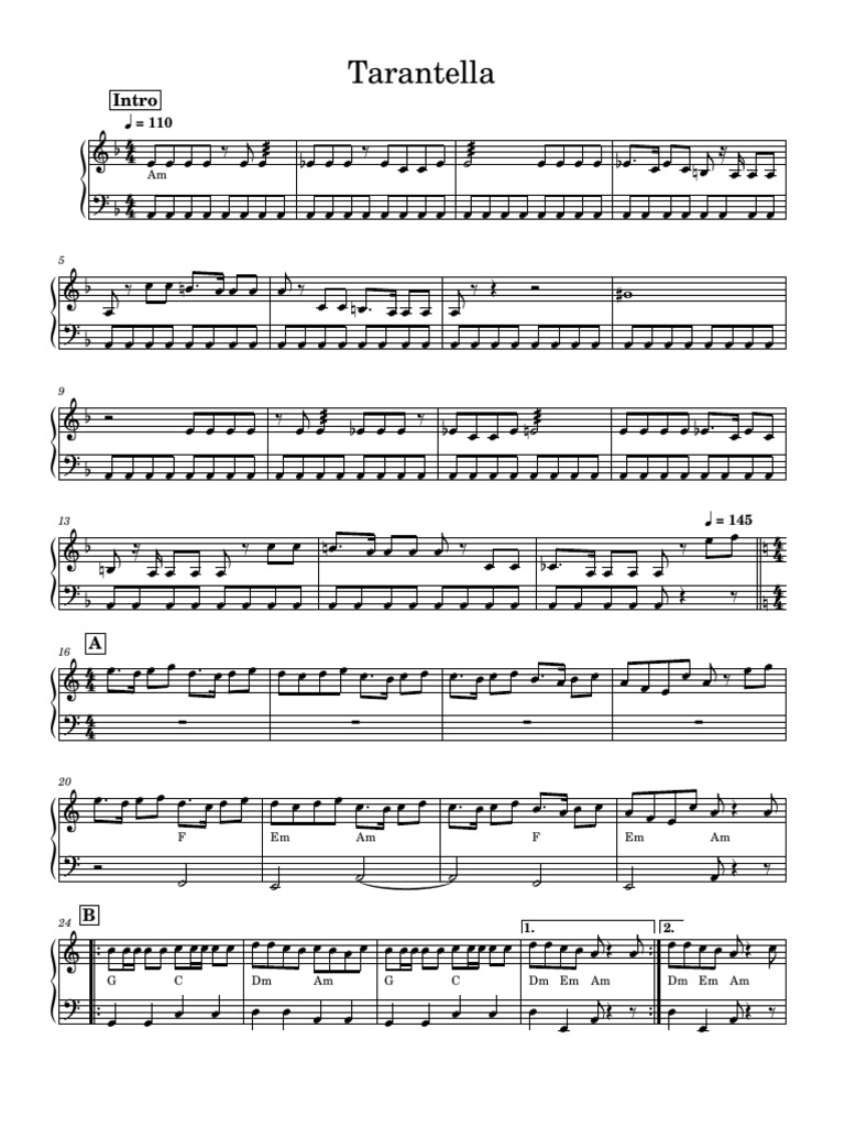 Libera (Tarantella) Lead Sheet | PDF