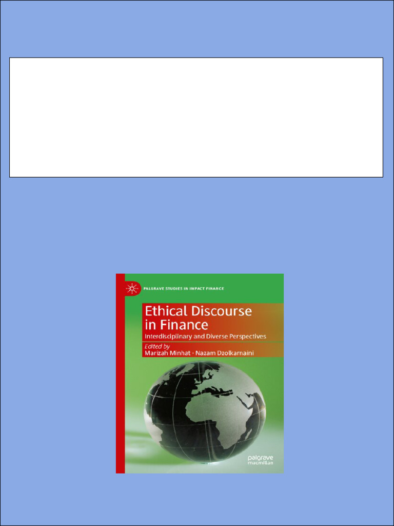 Ethical Discourse in Finance: Interdisciplinary and Diverse ...