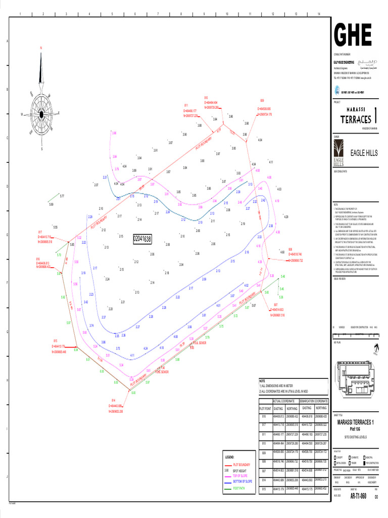 Site Existing Levels and Coordinates | PDF | Engineering | Real Estate