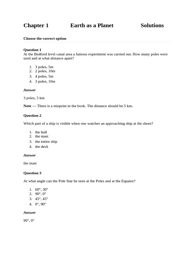Chapter 1 Earth As A Planet Solutions Grade 9 | PDF | Earth | Atmosphere