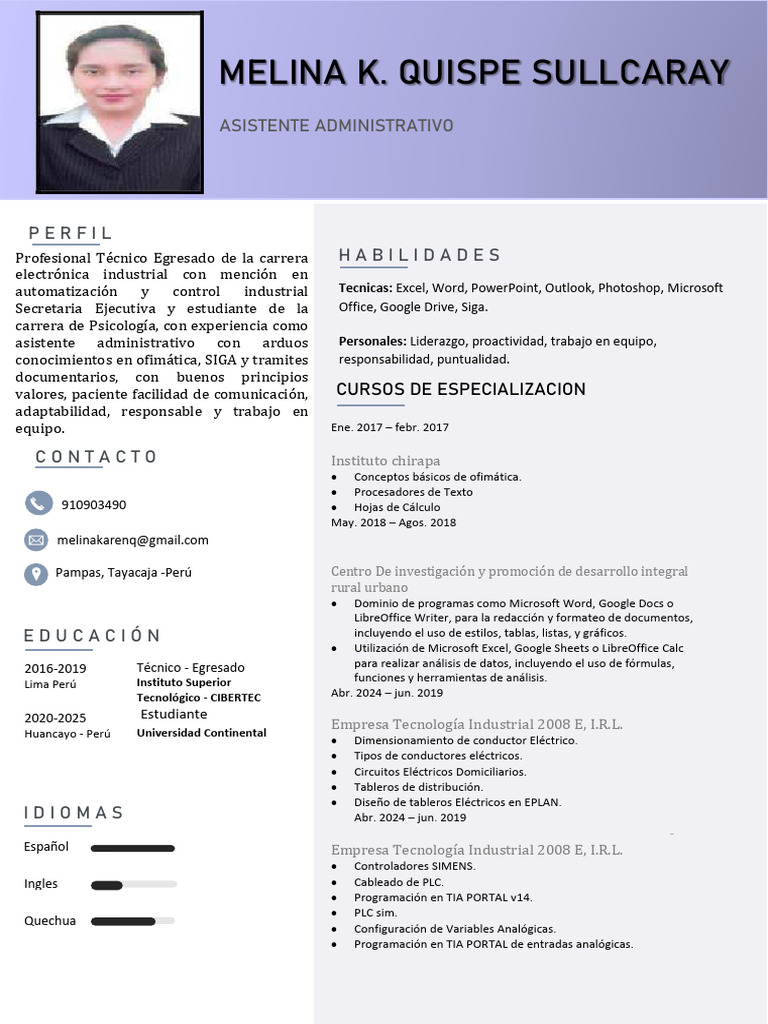 CV MELINA KAREN QUISPE SULLCARAY (3) - Compressed - Compressed - Compressed - Compressed | PDF ...