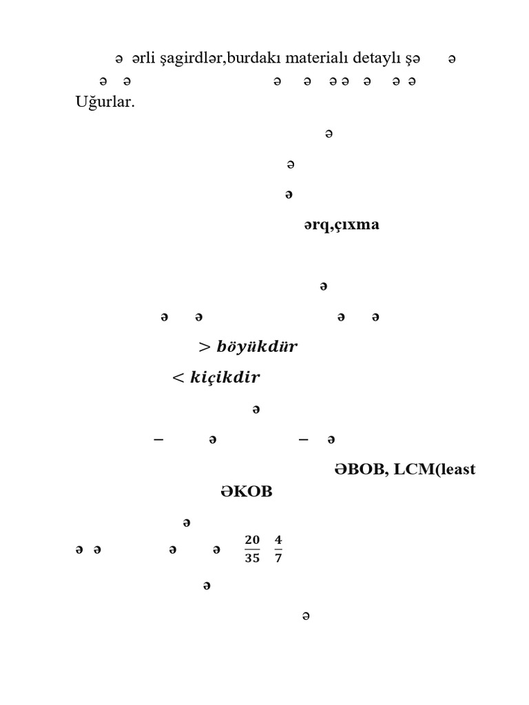 6ci Sinif Math Material | PDF
