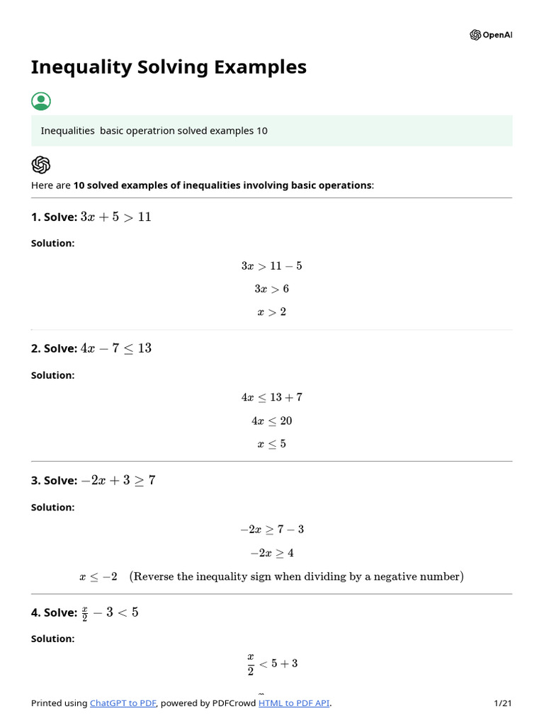 المتباينات | PDF | Inequality (Mathematics) | Arithmetic
