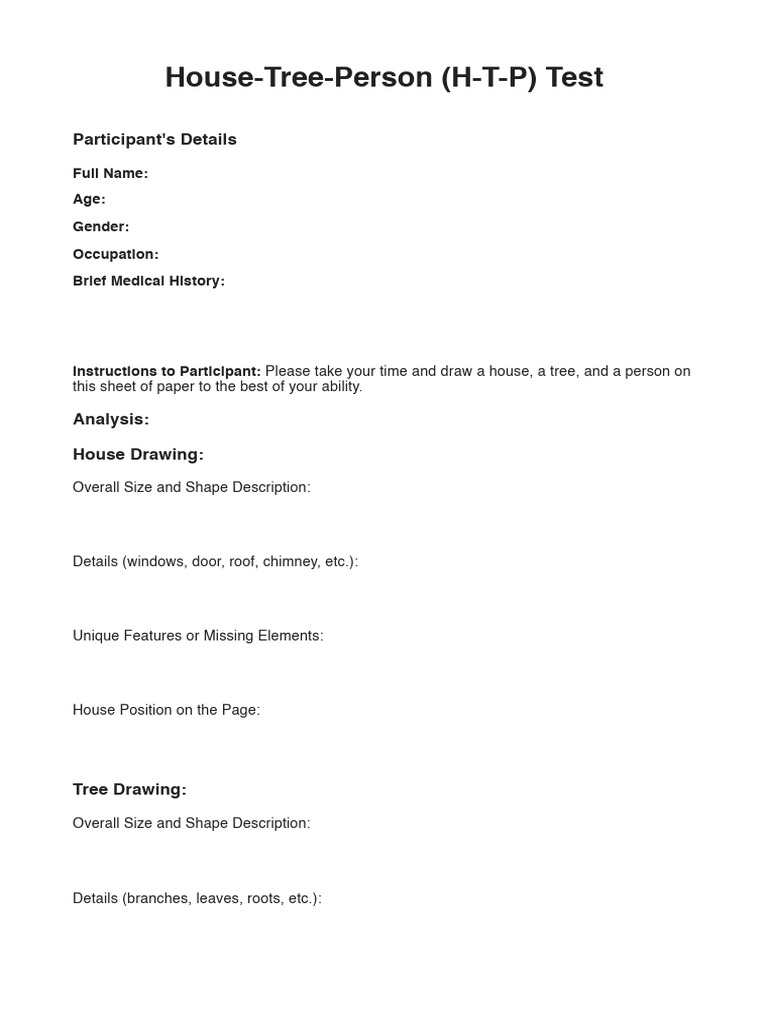 House-Tree-Person (H-T-P) Test | PDF