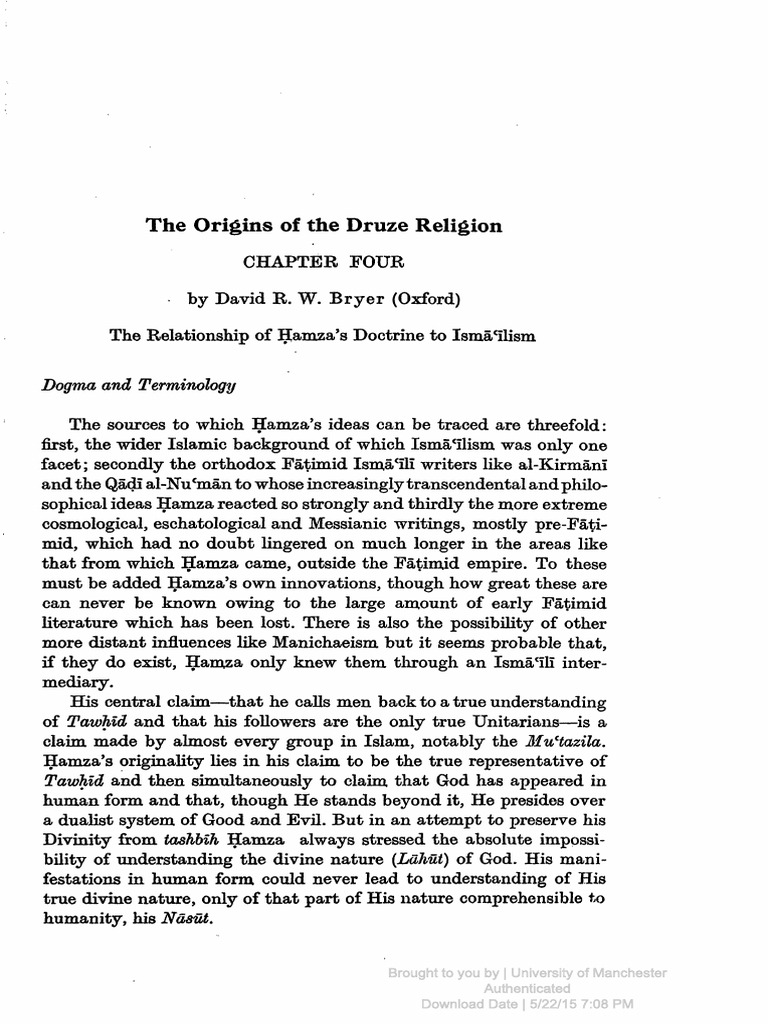 The Origins of The Druze Religion (Bryer, David R. W) | PDF | Isma ...