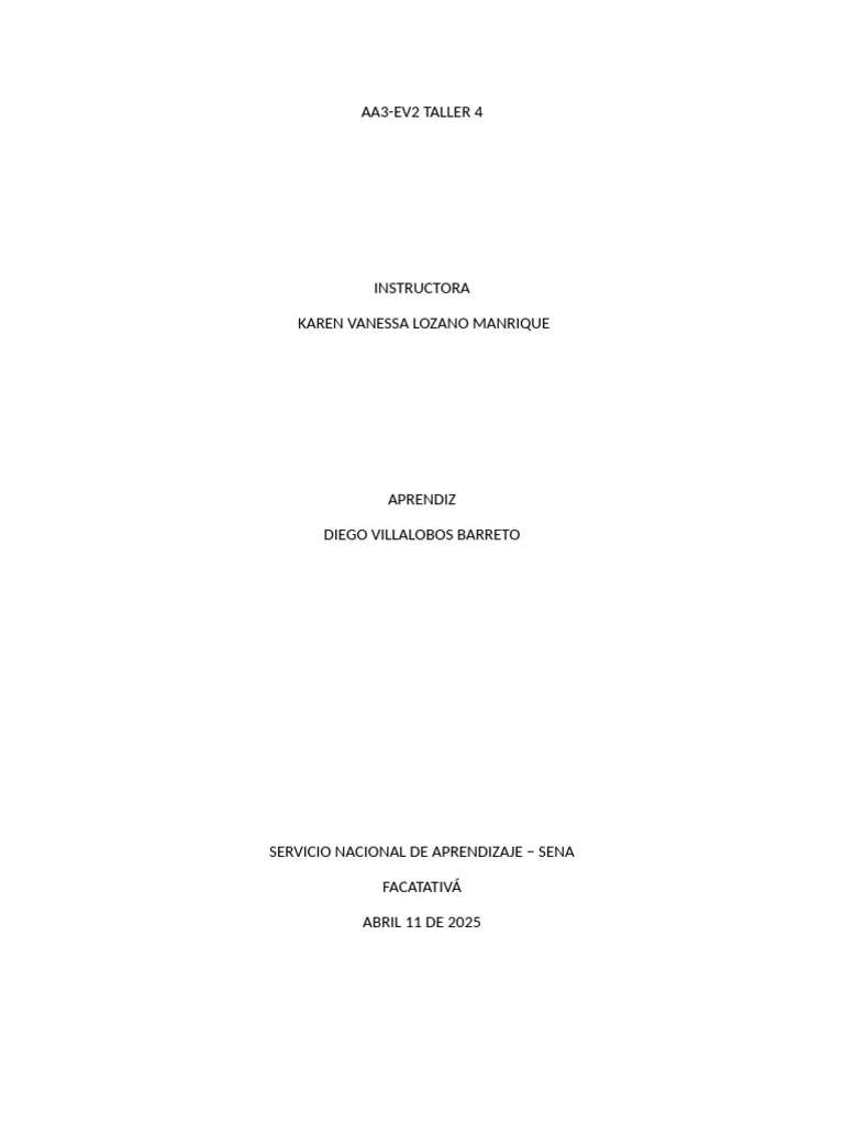 AA3-EV2 Taller 4 DIEGOVB | PDF