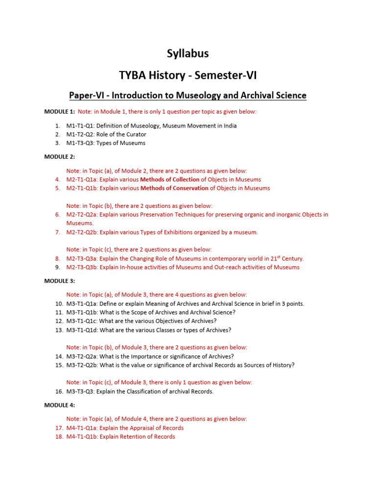 Sem 6 Paper 6 History Notes in English | PDF | Museum | Curator