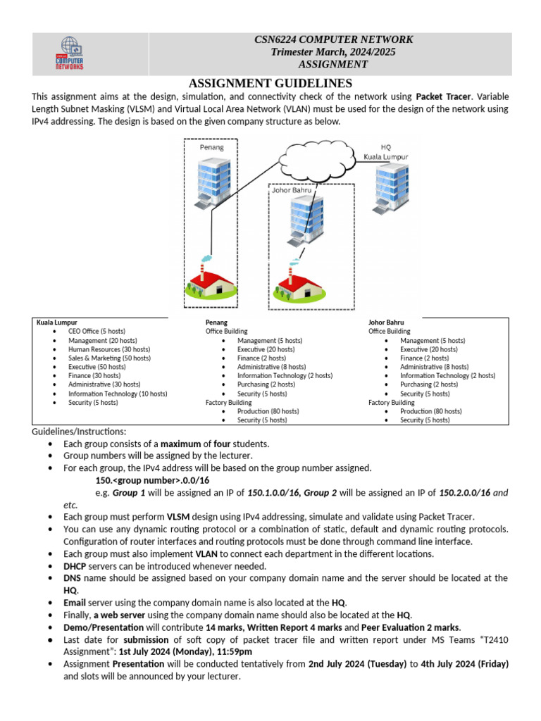 Assignment Guidelines CSN6224 2410 | PDF | Ip Address | Computer Science