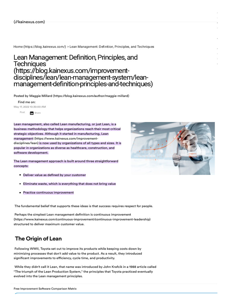 Lean Management - Definition, Principles, and Techniques | PDF | Lean ...