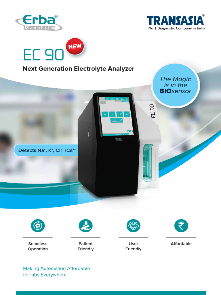 ERBA ELECTROLYTE ANALYZER-EC 90 - 4Pg - 150323 - V3 | PDF | Electrolyte ...