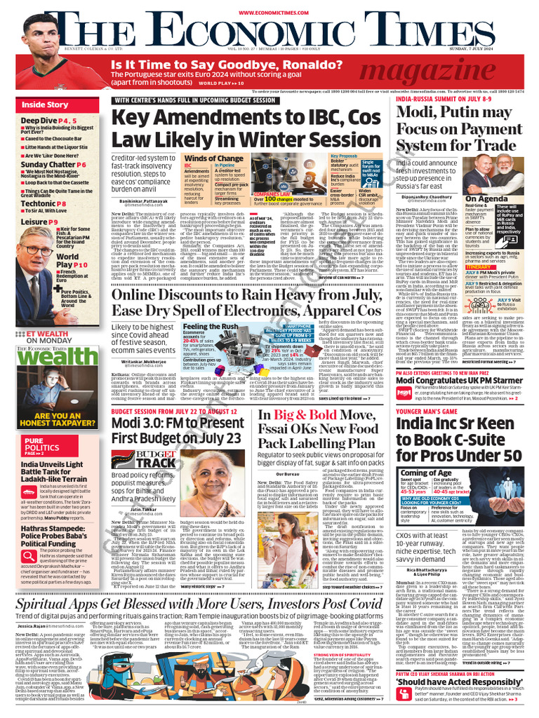 Economic Times Mumbai Edition Highlights | PDF