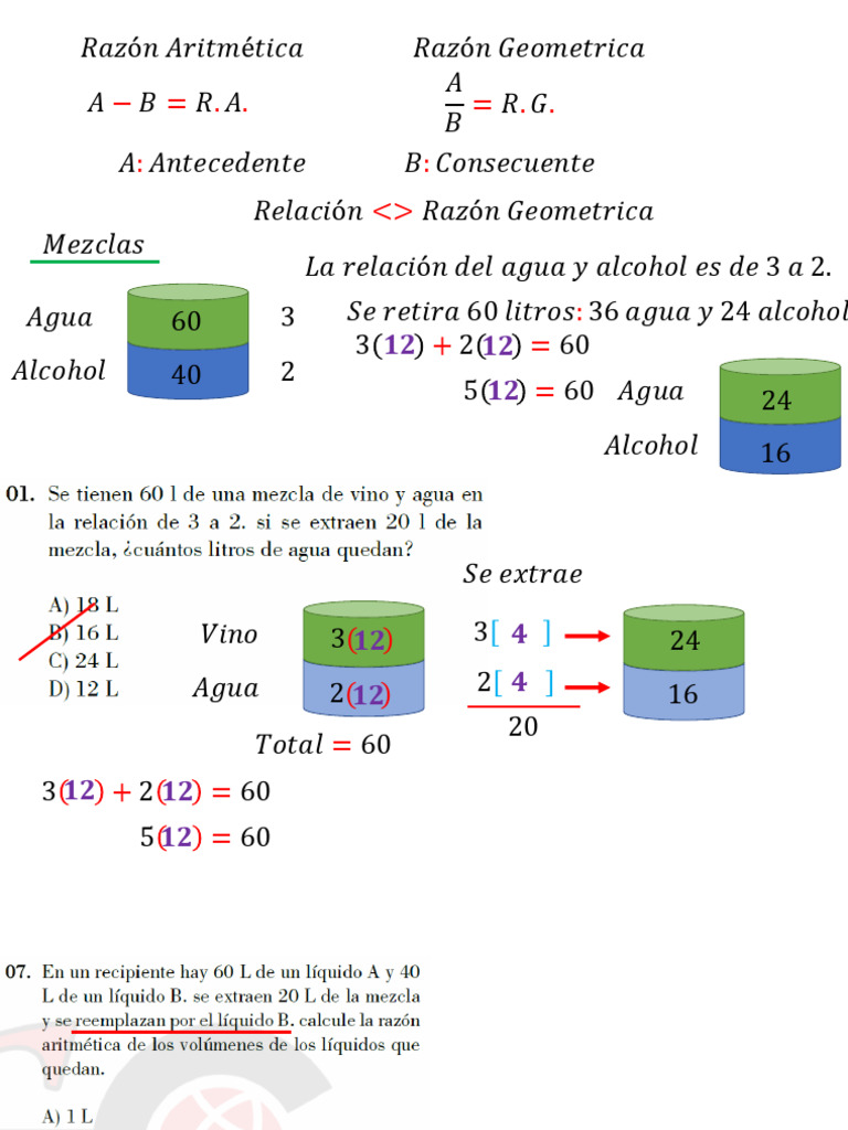 Razón Aritmética y Geométrica | PDF