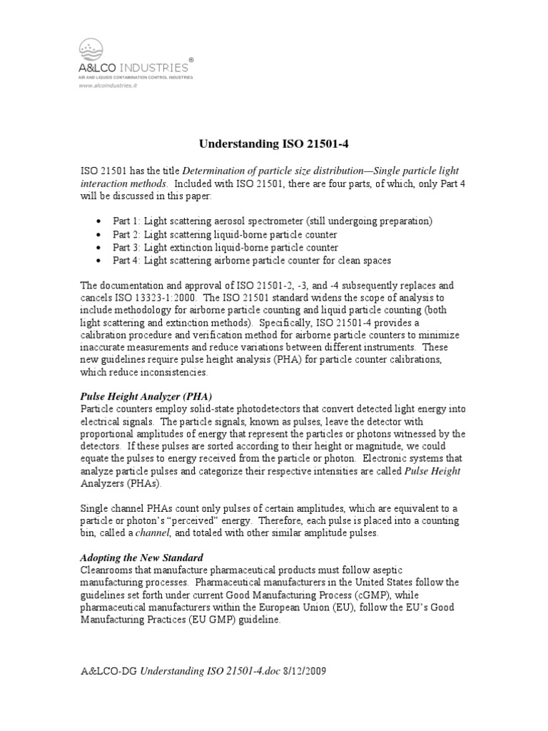 Understanding ISO 21501-4 12-2010 DG | PDF | Calibration | Applied And ...