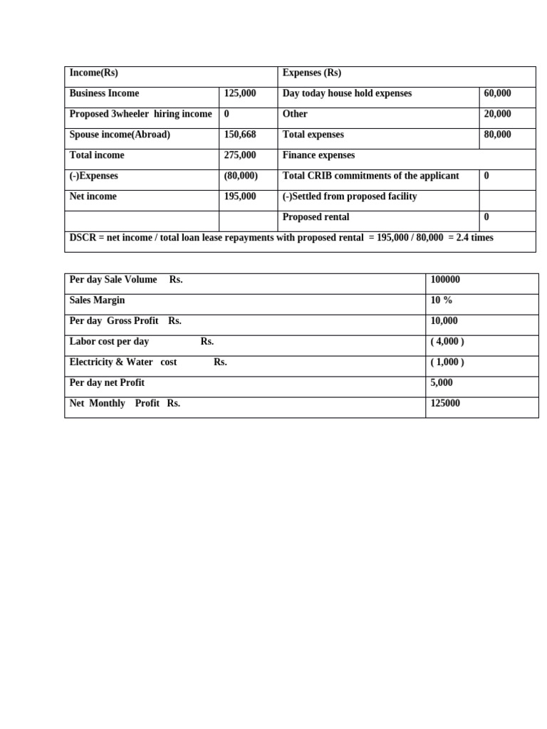 Business Income Calculation | PDF