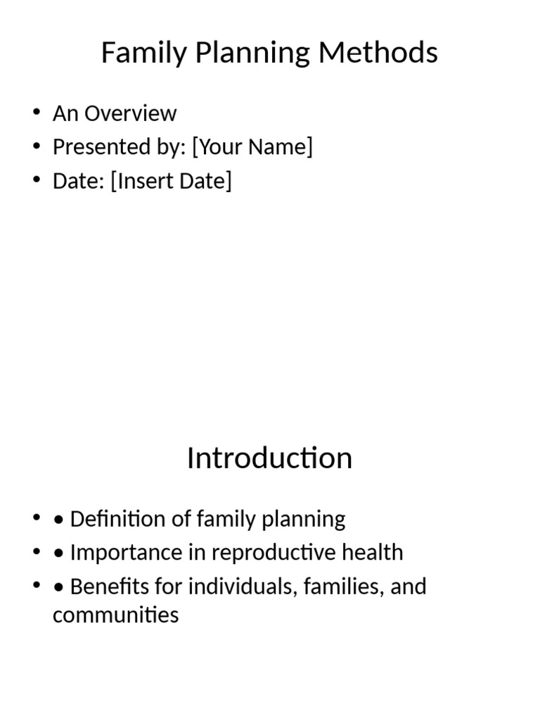 Overview of Family Planning Methods | PDF