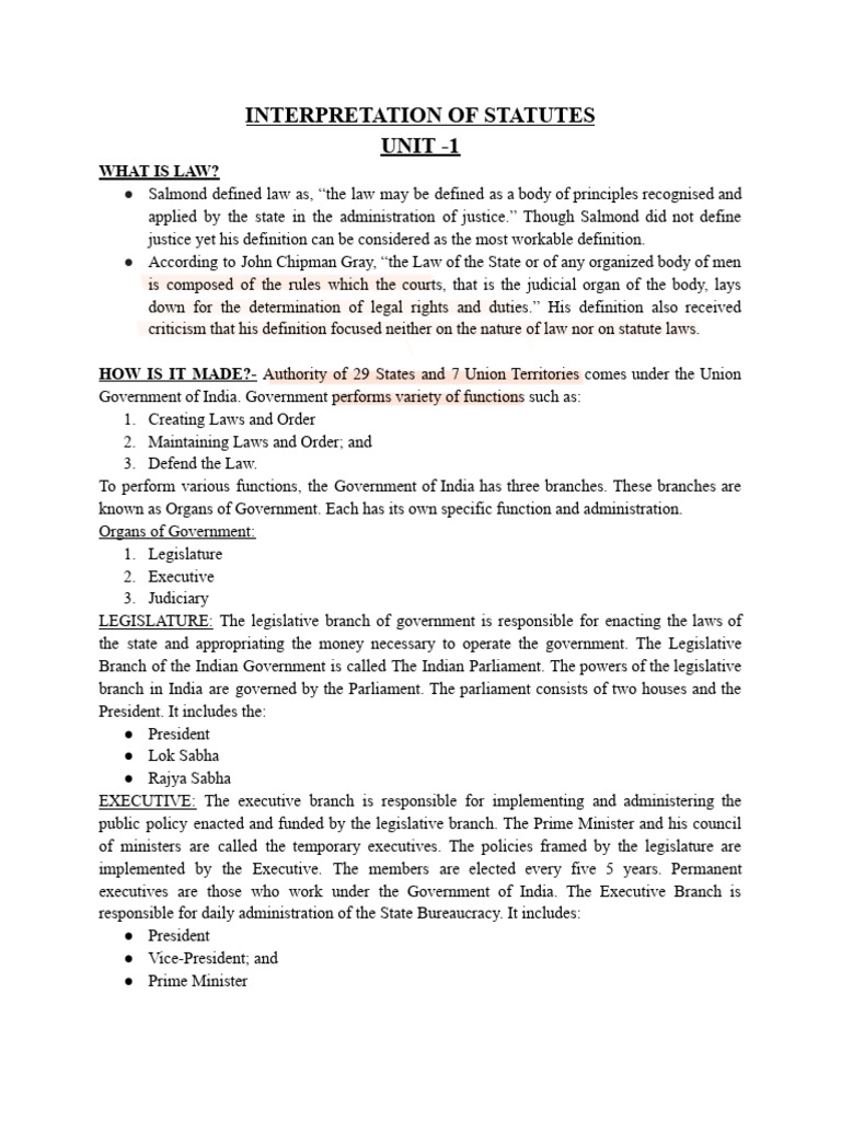 Interpretation of Statutes | PDF | Statutory Interpretation | Plain ...