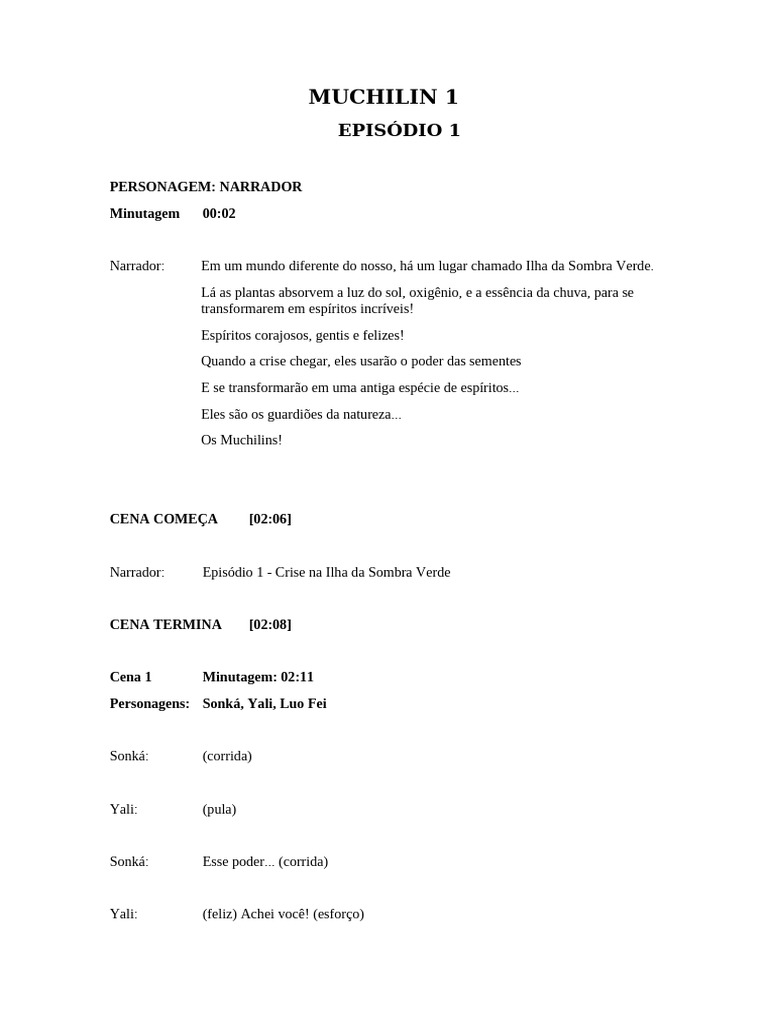 Muqiling S01e01 - Roteiro PT-BR | PDF