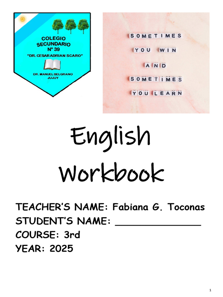 3rd Year English Workbook | PDF