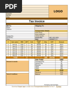 GST Cloth Invoice Template | PDF