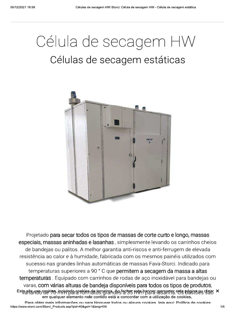 Células de secagem HW Storci_ Célula de secagem HW - Célula de secagem estática | PDF
