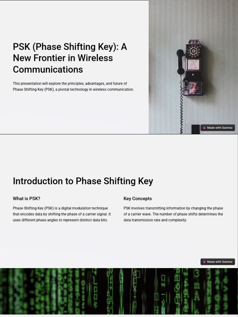 PSK Phase Shifting Key A New Frontier in Wireless Communications | PDF ...