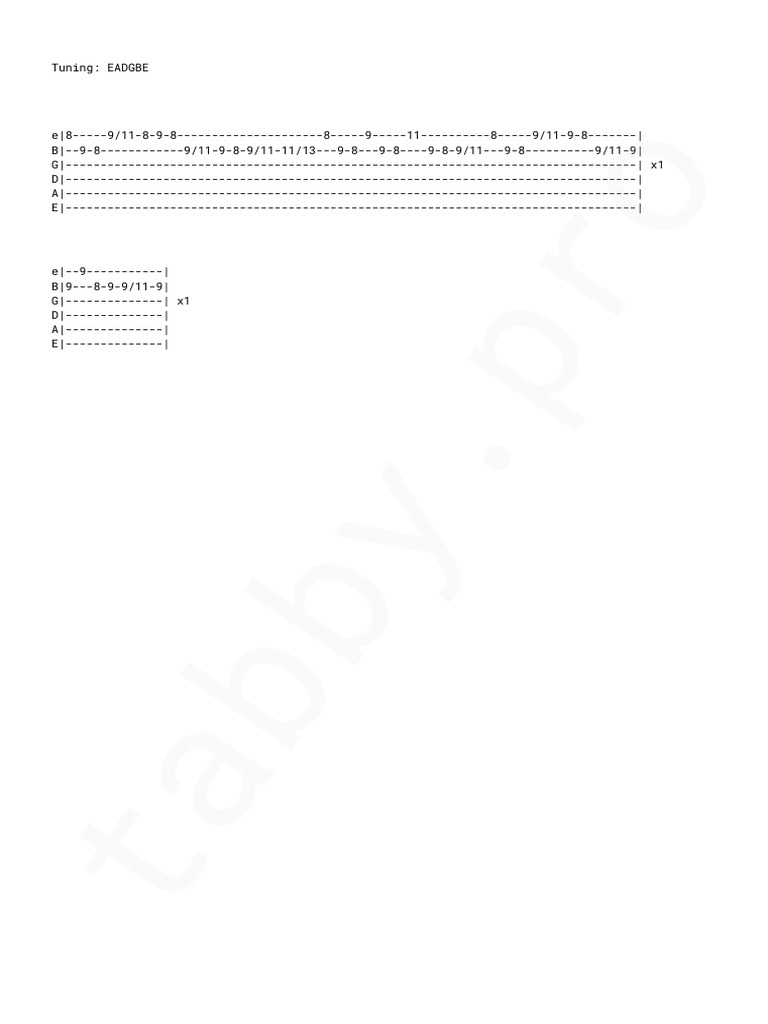 Tuning Guitare EADGBE: Partition et Tabs | PDF