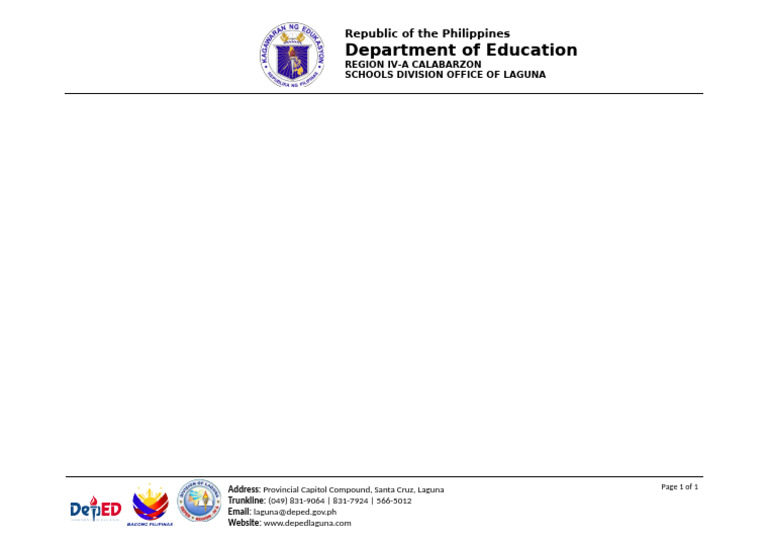 New Letterhead Landscape SDO Laguna | PDF