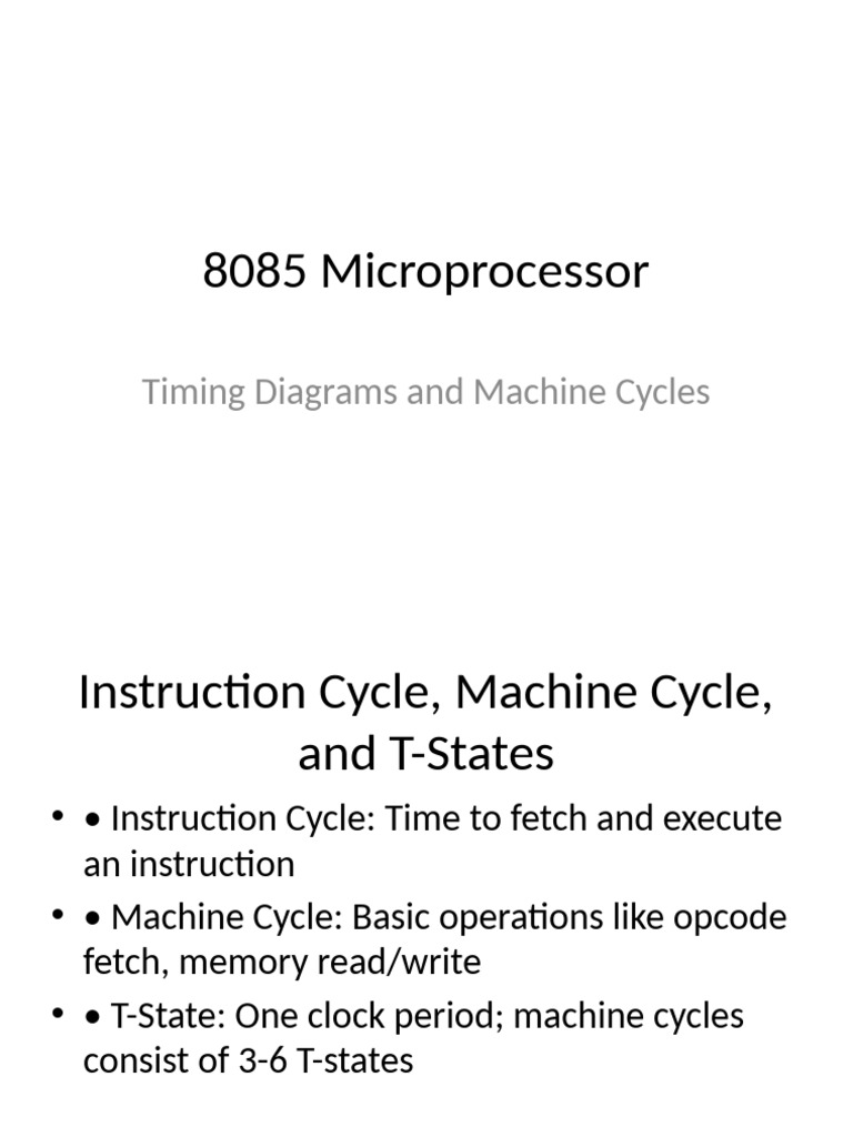 8085 Microprocessor Timing Diagrams | PDF