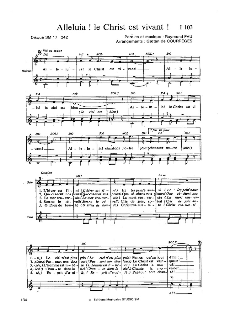 Alléluia Le Christ Est Vivant | PDF