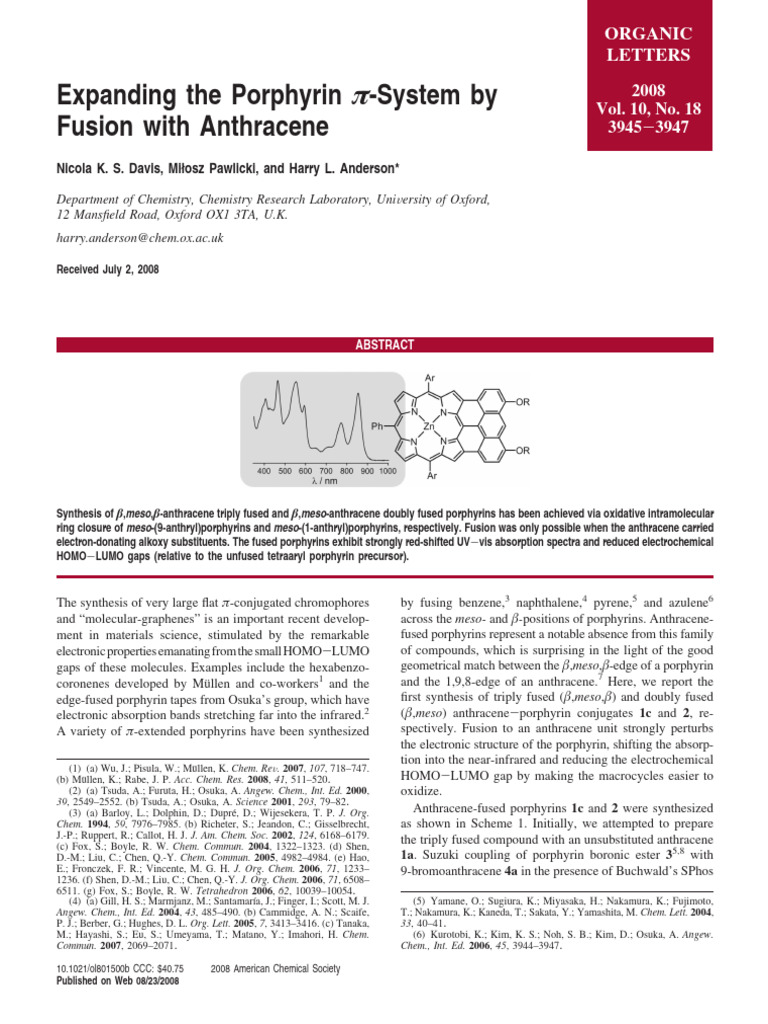 anderson et al 2008 expanding the porphyrin π system by fusion with ...