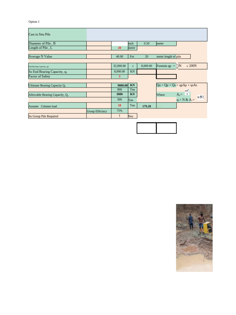 Pile Capacity Calculation in Excel | PDF | Deep Foundation | Soil Mechanics