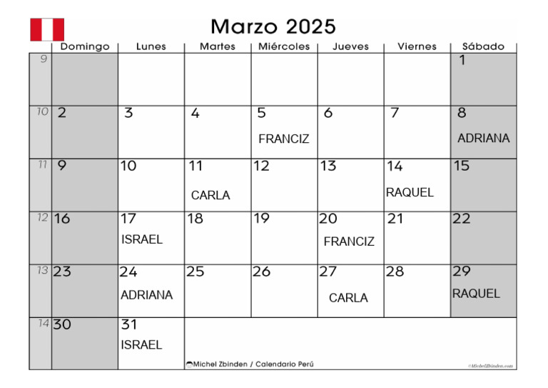 Calendario MARCH | PDF