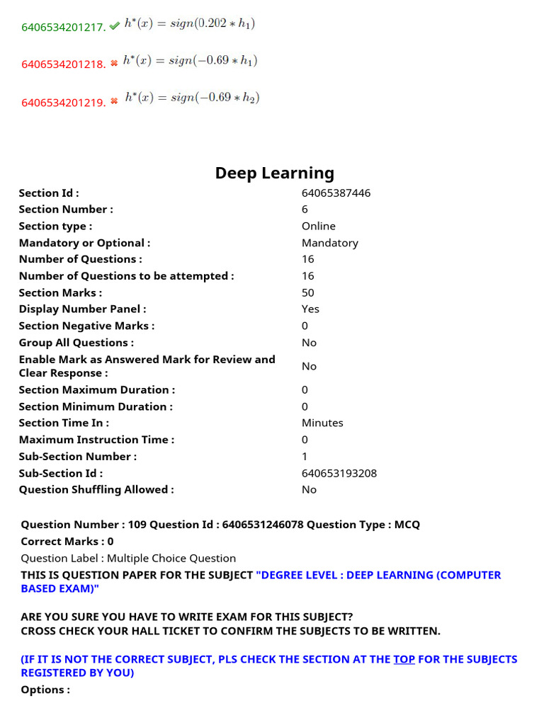 Deep Learning Exam Question Paper | PDF | Learning | Algorithms