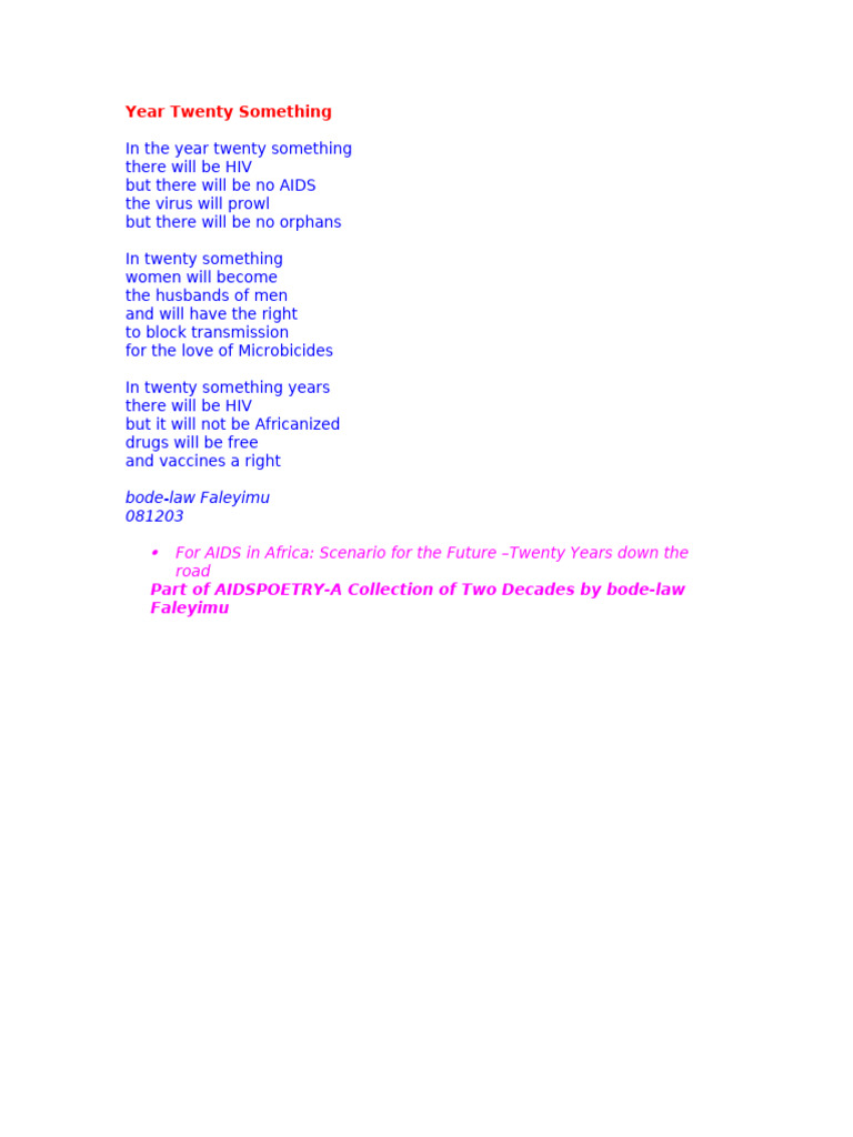 Future of HIV in Twenty Something Years | PDF