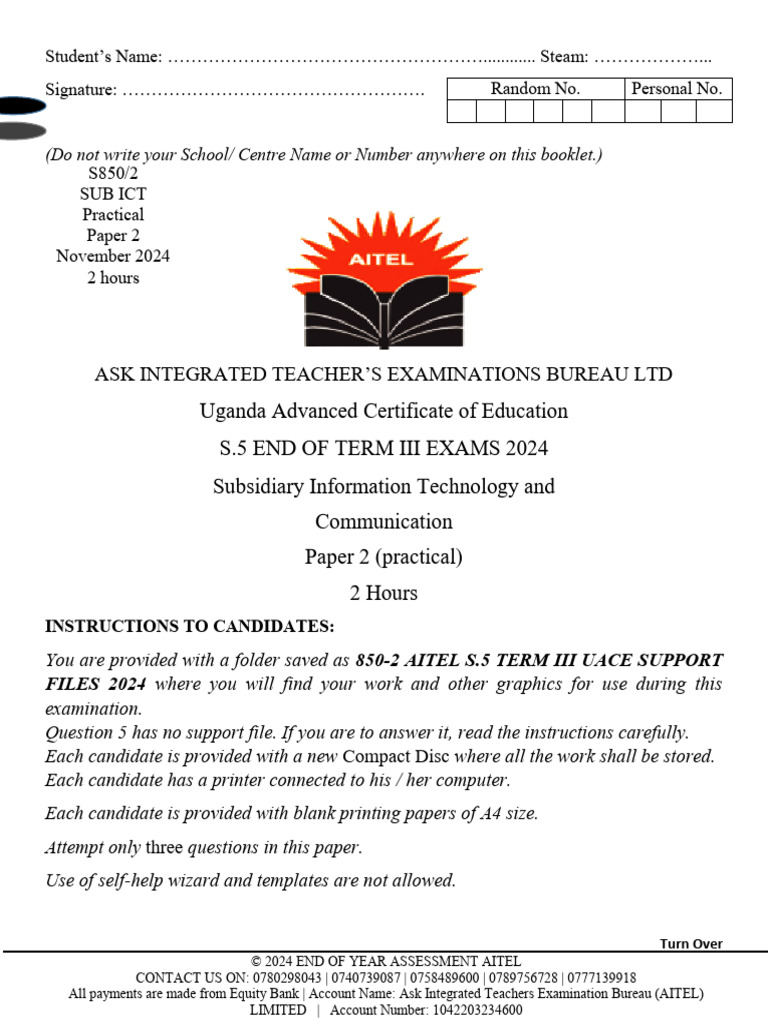 Semester One ICT Exams - Year Two | PDF | Databases | Computer File