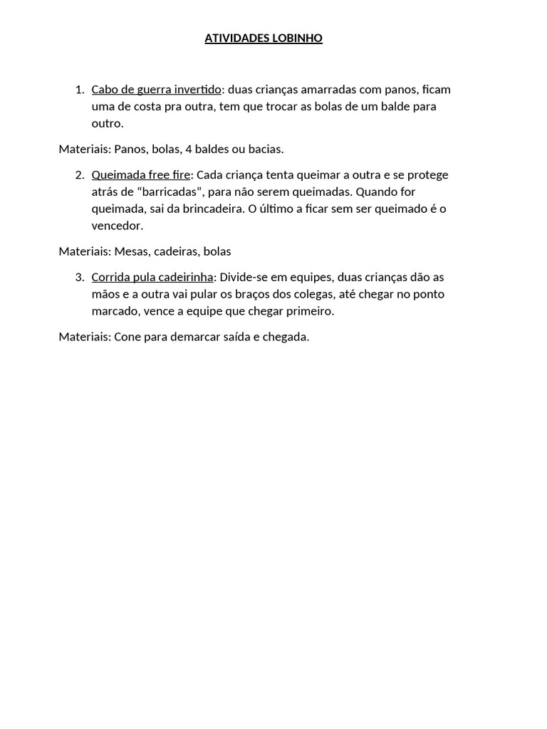 Atividades Lobinho Pdf