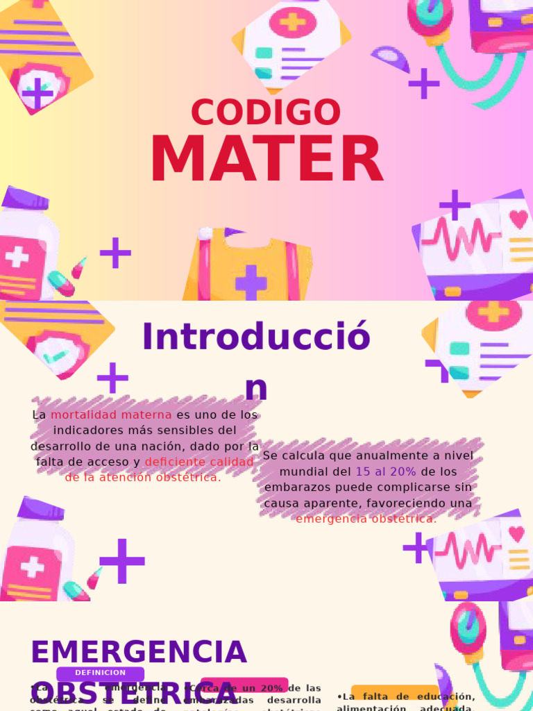 Presentación de Codigo Mater 2 | PDF | Muerte materna | Partería