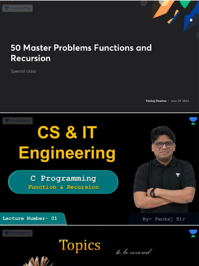 Master Problems Functions and Recursion | PDF
