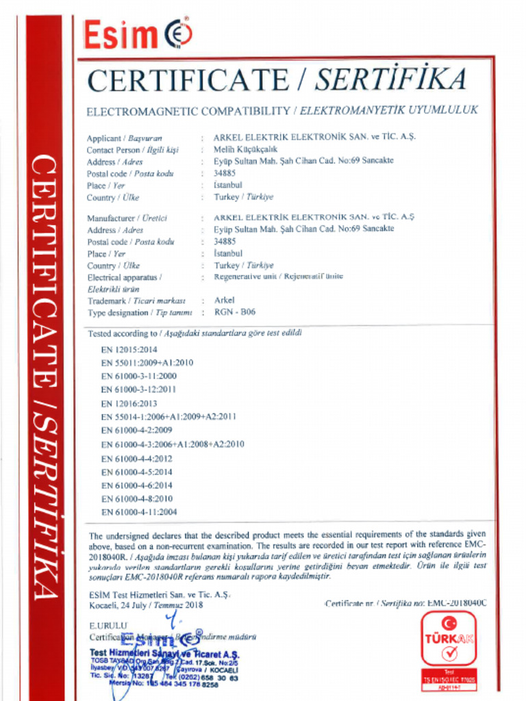 RGN-B06 EMC Certificate | PDF