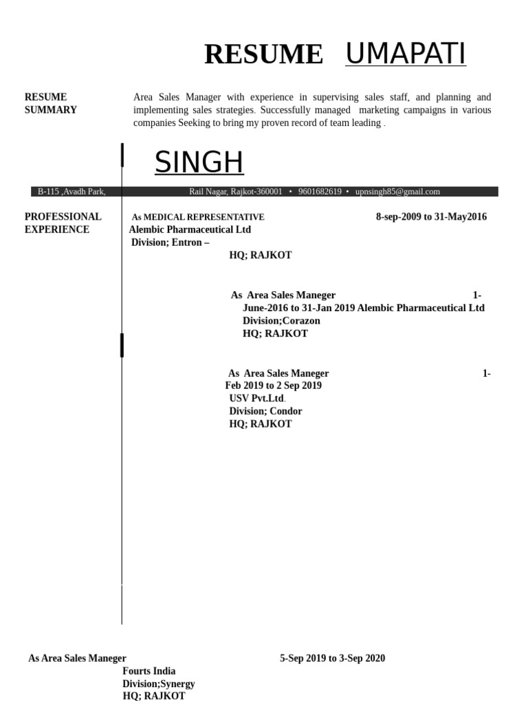 UMAPATI SINGH RESUME - PDF FINAL | PDF