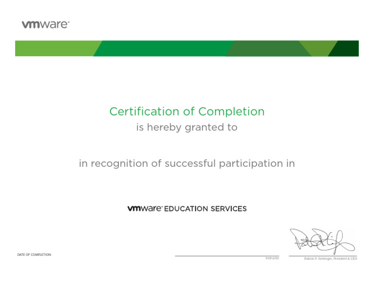 Certificate VMware | PDF