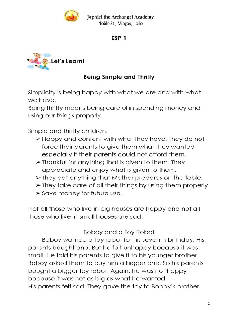 Q3 Handouts WEEK3_ESP1.docx | PDF