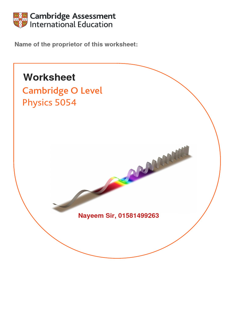 O Level Physics Paper Solving Week 3 October 2023 | PDF | Light ...