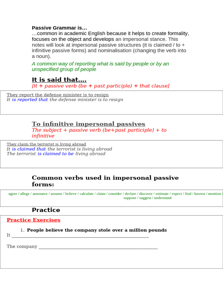 Passive Grammar Is | PDF