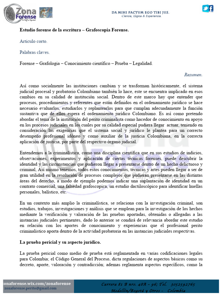¿Qué Es La Grafoscopia Forense - Conceptos Básicos | PDF | Ciencia ...