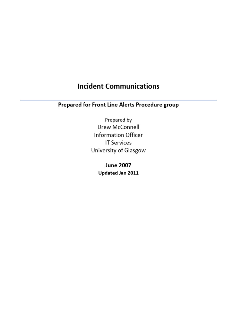 Incident_Communication_Template | PDF | Communication | Information